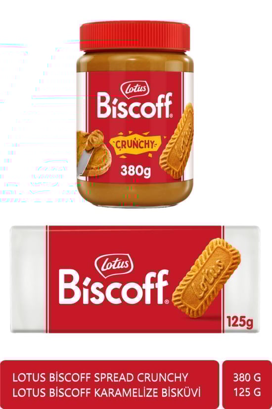 Lotus Biscoff Crunchy Spread Bisküvi Kreması 380 gr + Biscoff Kar