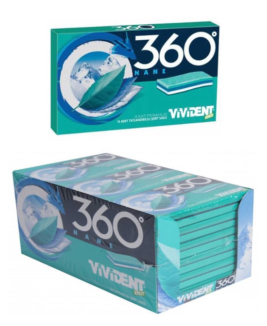 Vivident 360 Sakız 33 g X 18'li Paket Nane Aromalı