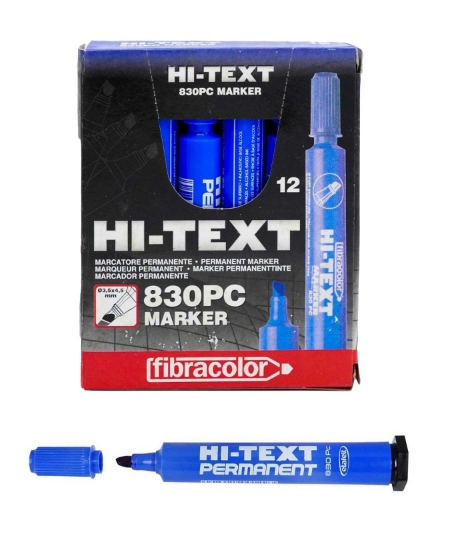 Hi-Text Marker Kalem 830PCM Kesik Uç Mavi 12'li Paket