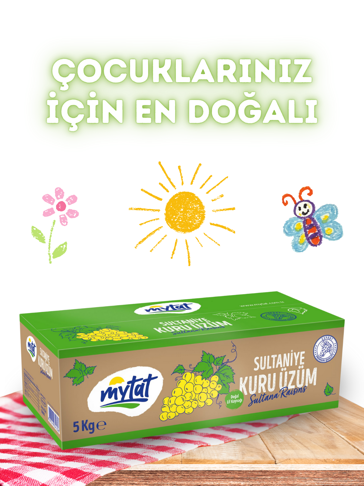 Mytat Doğal 10 No Sultaniye Kuru Üzüm 5 kg 8697418841626